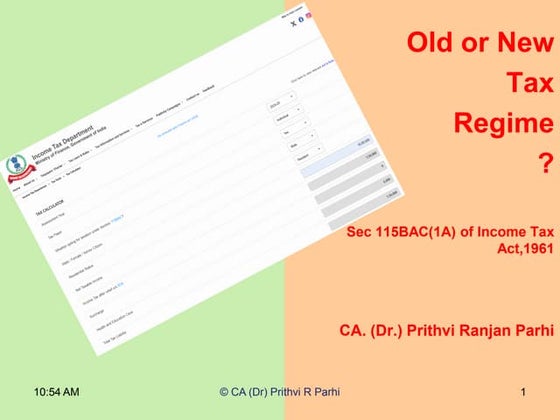 Difference Between Old Vs New Tax Regime | PPTX | Business Accounting ...