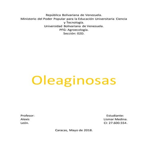 ¿Qué son las oleaginosas y para que nos sirven? | DOCX