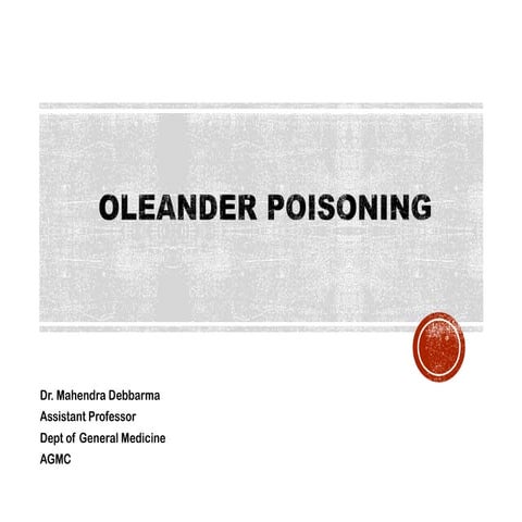 Oleander poisoning- clinical features & management of suicidal ...