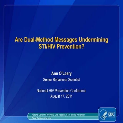 Are Dual-Method Messages Undermining STI/HIV Prevention? | PDF