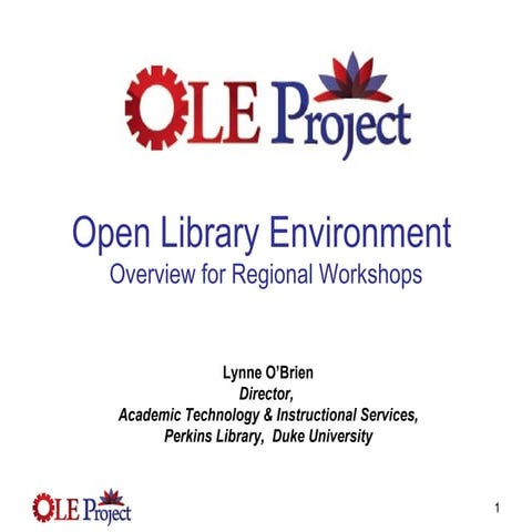 Open Library Environment Project Overview | PPT