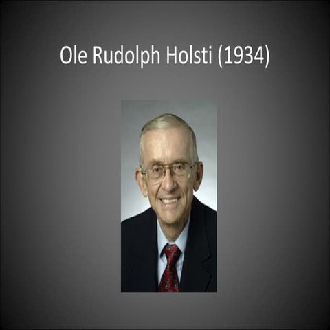 Ole Rudolph Holsti (1934) | PPT