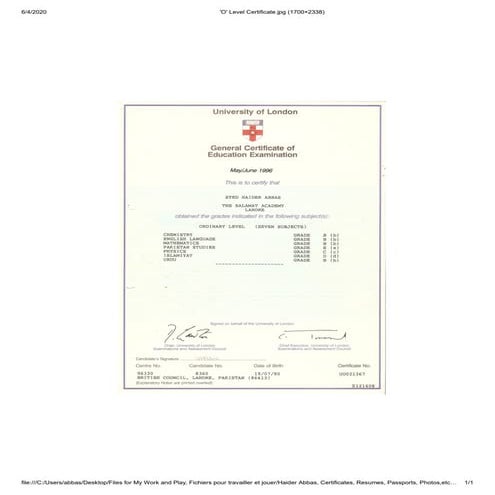 Educational Credential Assessment Report, Comparative Education Service, University of Toronto | PDF