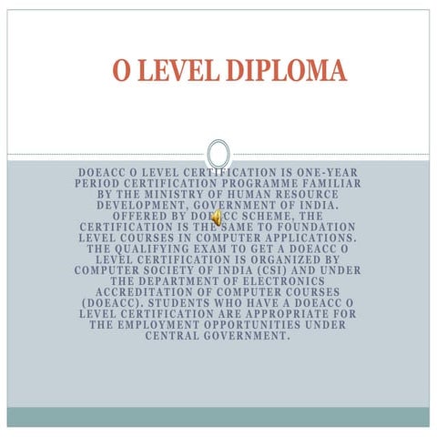 O LEVEL COURSE | PPTX