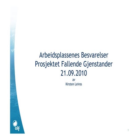 Fallende gjenstander: Tiltaksplan | PDF