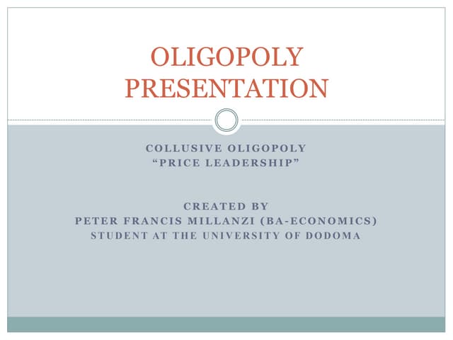 Oligopoly Market in Economics PPT | PPTX
