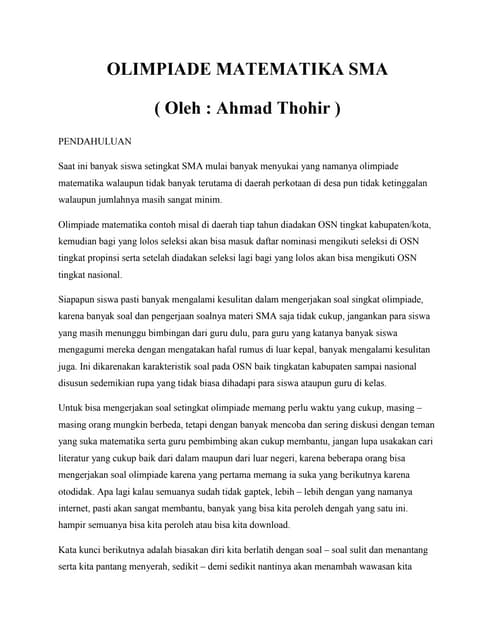 Soal dan pembahasan olimpiade matematika vektor nasional 2012 tingkat smp babak penyisihan ...