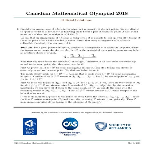 Olimpiade matematika di kanada 2018 | PDF