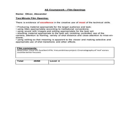 Production feedback | PDF