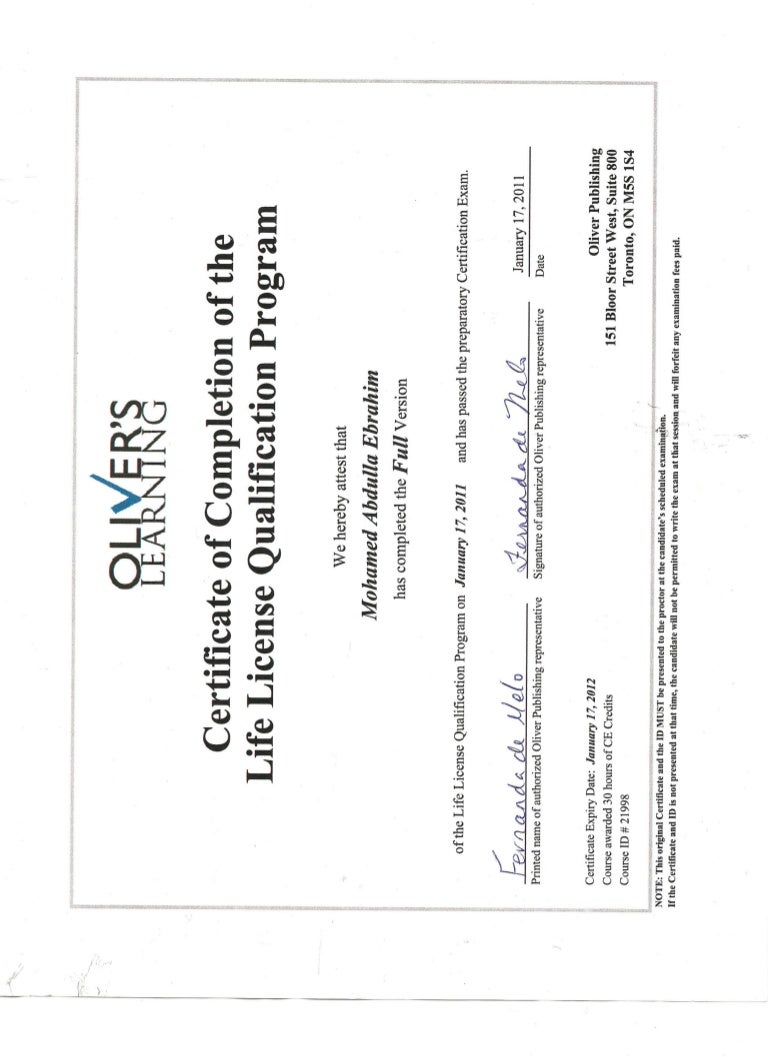 Oliver Learning LLQP