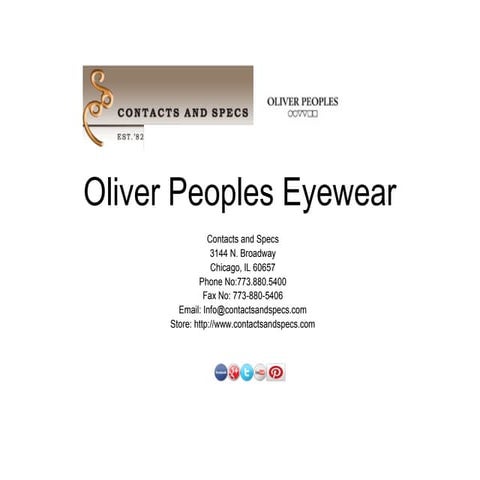Oliver Peoples Eyewear | PPT