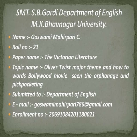 Oliver twist paper no 6 | PPTX