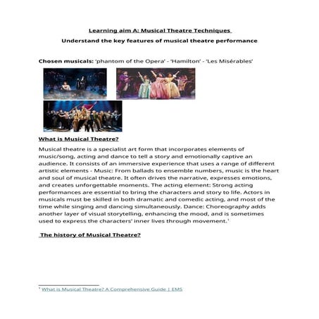 SMART Target- Musical Theatre unit - Olivia Mills | DOCX