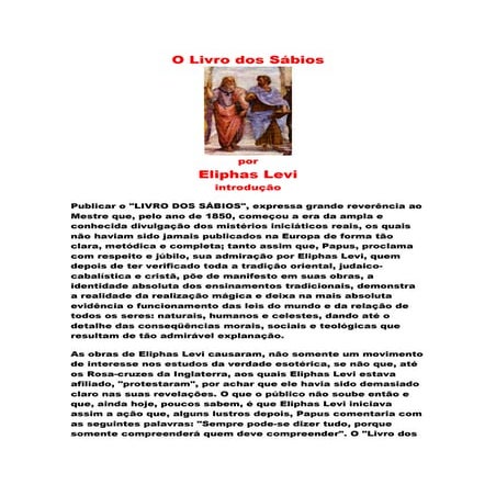 O livro dos sábios eliphas levi | PDF
