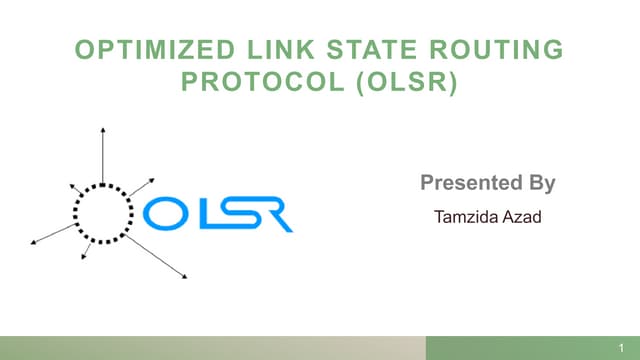 Olsr Optimized Link State Routing Protocol Ppt