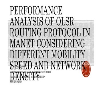 Performance Analysis Of Olsr Routing Protocol In Manet Considering