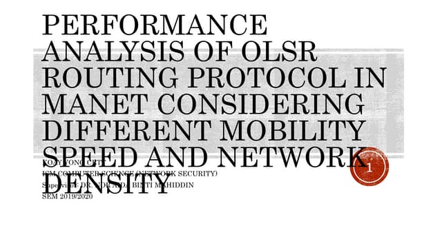 Performance Analysis Of Olsr Routing Protocol In Manet Considering