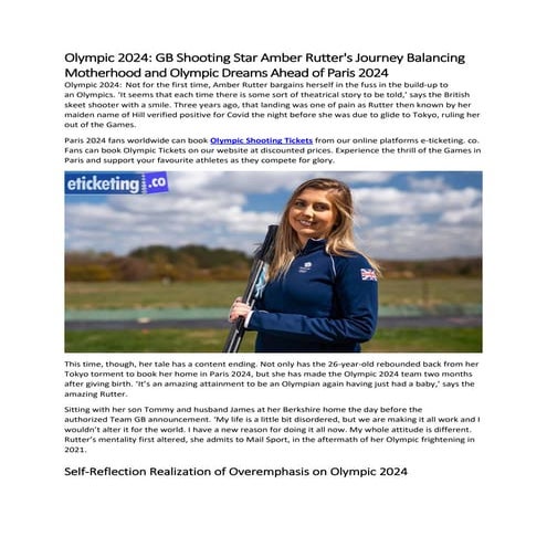 Olympic 2024 GB Shooting Star Amber Rutter's Journey Balancing ...