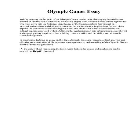 Essay On Sports And Games | PDF