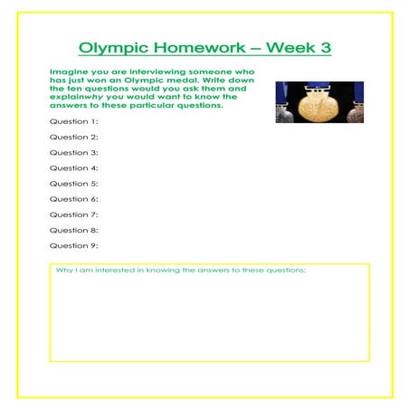 Olympic homework week 3 | DOCX