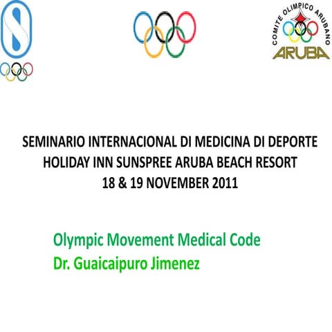 Olympic Movement Medical Code | PPT | Participant Sports | Fitness and ...