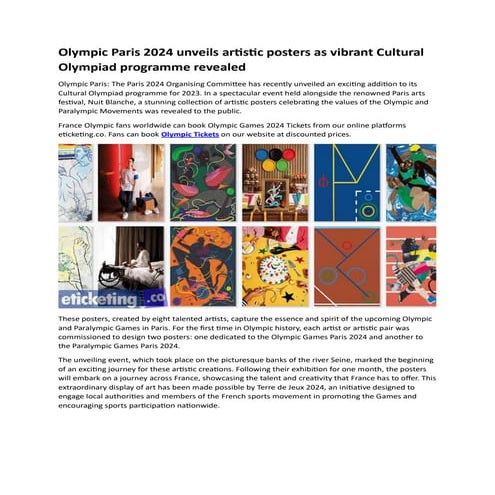 Olympic Paris 2024 unveils artistic posters as vibrant Cultural ...