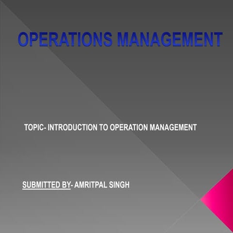 Operations management | PPT