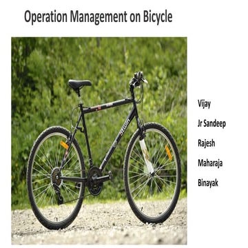 Operation process of manufacturing in bicycle industries | PPTX