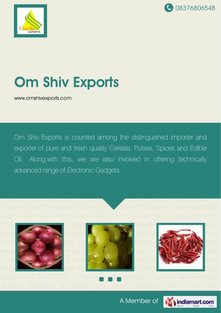Food product exporters in india saroj exports | PPT