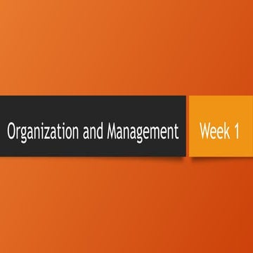 Organization and Management Lesson 1 presentation | PPTX