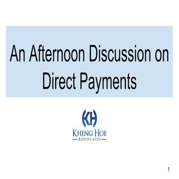 An afternoon discussion on direct payments | PPTX