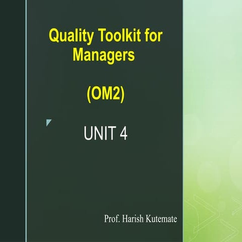 OM2 QTM Unit-4.pptx operation management | PPTX