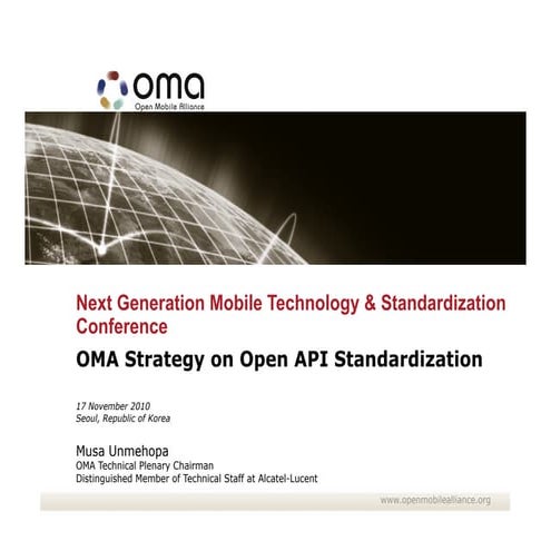 OMA Strategy on Open API Standardization | PPT | Free Download