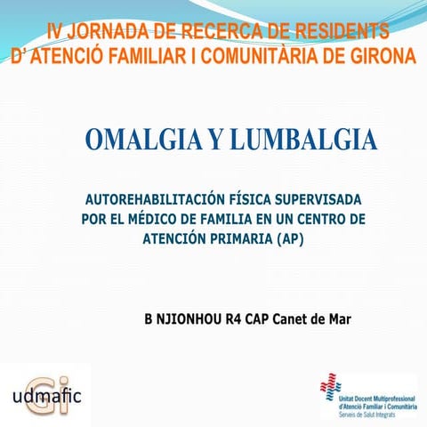 Autorehabilitación en Omalgia y Lumbalgia | PPTX