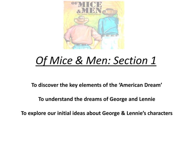 Of Mice and Men: past questions WJEC Unit 1 | DOC