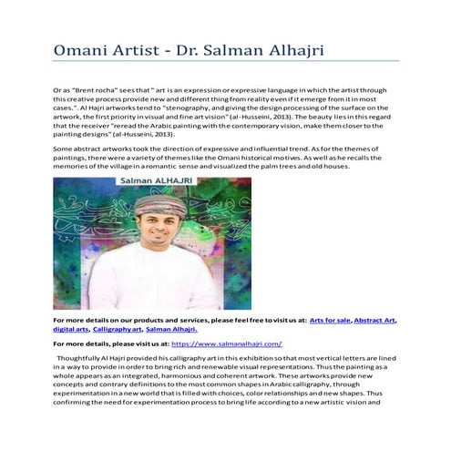Omani artist dr. salman alhajri | DOCX