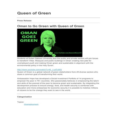 Oman to go green with queen of green | PDF