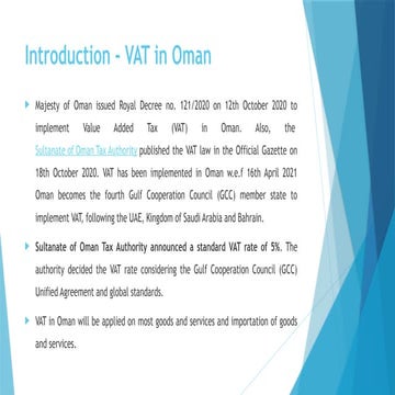 OMAN VAT REGISTRATION , RETURN FILING AND VAT PAYMENT | PPTX