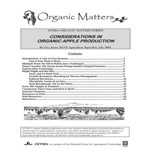 Considerations in Organic Apple Production | PDF