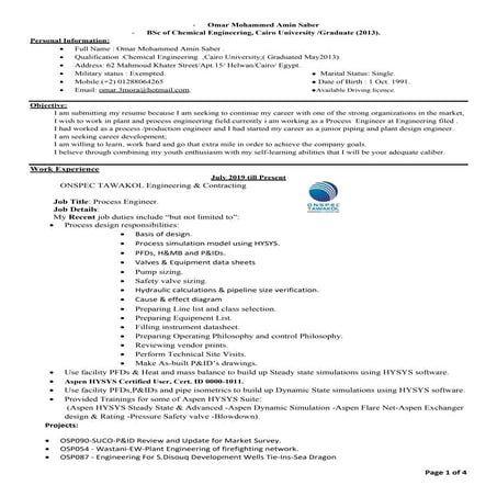 Omar mohamed 's cv | PDF