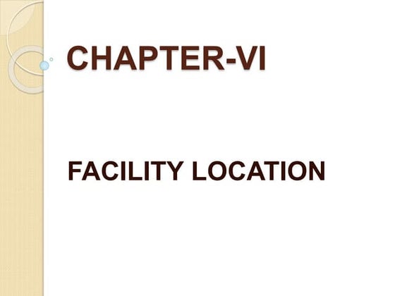 Operations management chapter: facility location | PPT
