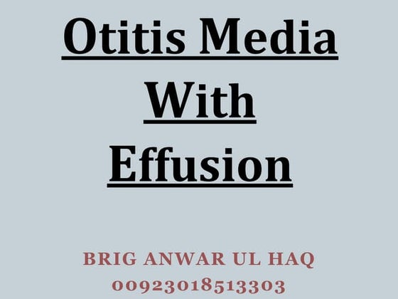 Otitis media with effusion ome | PPT
