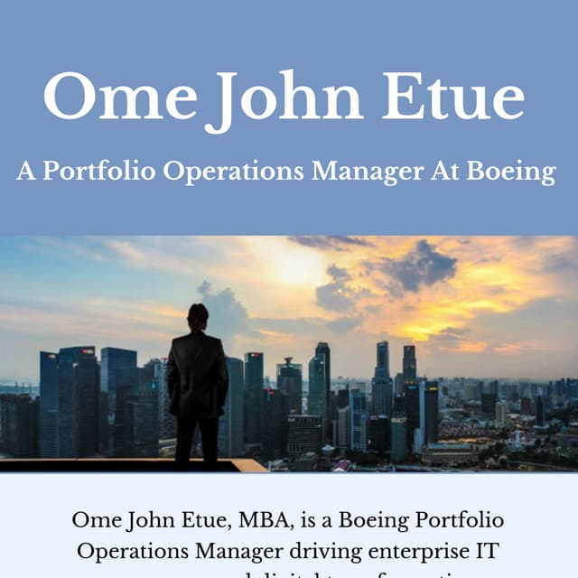 Ome John Etue - A Product Portfolio Strategist At Boeing | PDF