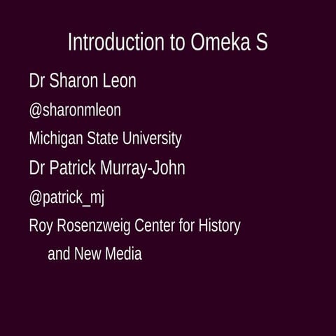 Omeka S workshop | ODP