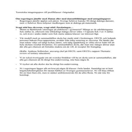 Om elitklasser i högstadiet | DOC