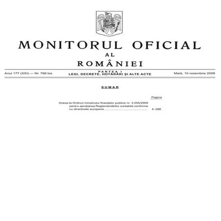 Omfp 3055-2009-reglementari-contabile-2010-vmonitoruloficial-766bis | PDF