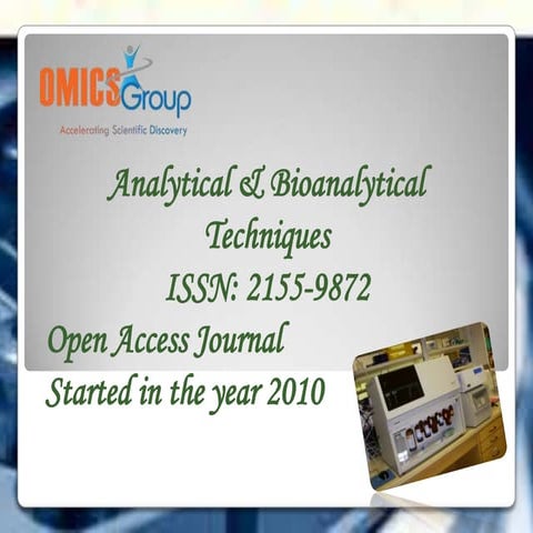 Journal of Analytical & Bioanalytical Techniques | PPT