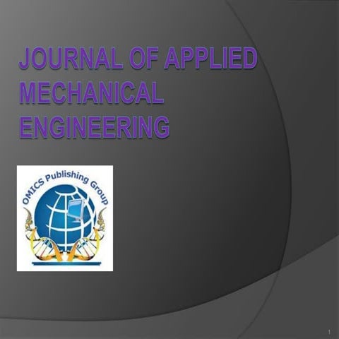 Journal of Applied Mechanical Engineering | PPTX