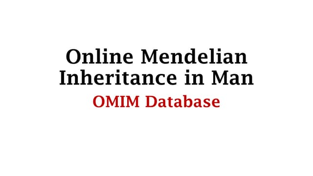 OMIM Database | PPTX