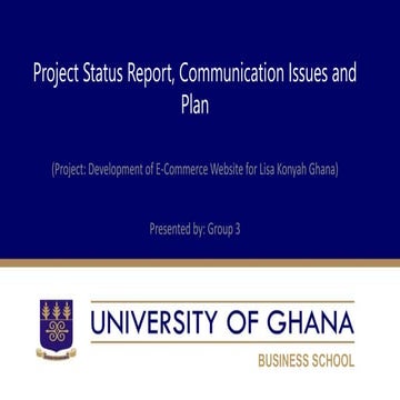 OMIS 608-Project Management-Group 3- Assignment 4 (Project progress report with stakeholder ...